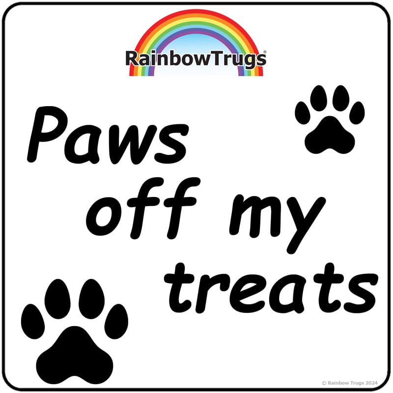 Trug-Lid PAWS OFF MY TREATS Sticker | Rainbow Trugs®