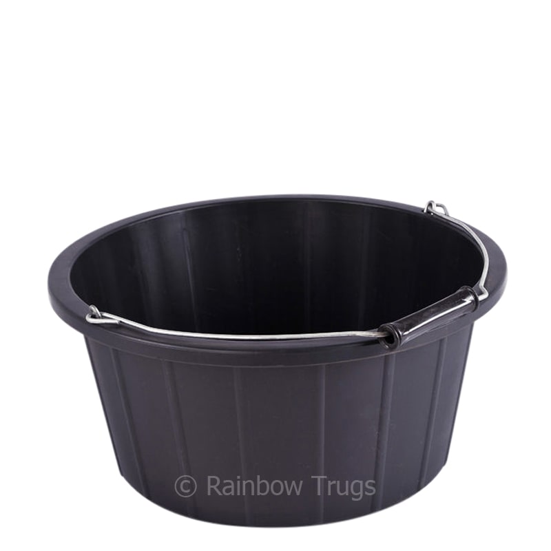 Coloured Shallow Feed Bucket - BLACK | Rainbow Trugs®
