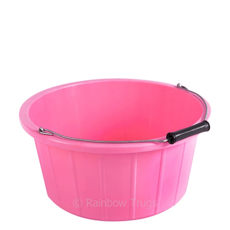 Coloured Shallow Feed Bucket - PINK | Rainbow Trugs®