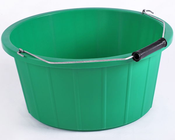 Coloured Shallow Feed Bucket - GREEN - rainbowtrugs.com