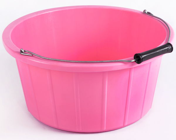 Coloured Shallow Feed Bucket - PINK - rainbowtrugs.com