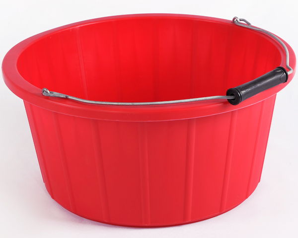 Coloured Shallow Feed Bucket - RED - rainbowtrugs.com