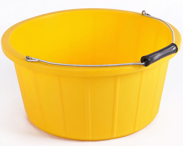 Coloured Shallow Feed Bucket - YELLOW - rainbowtrugs.com